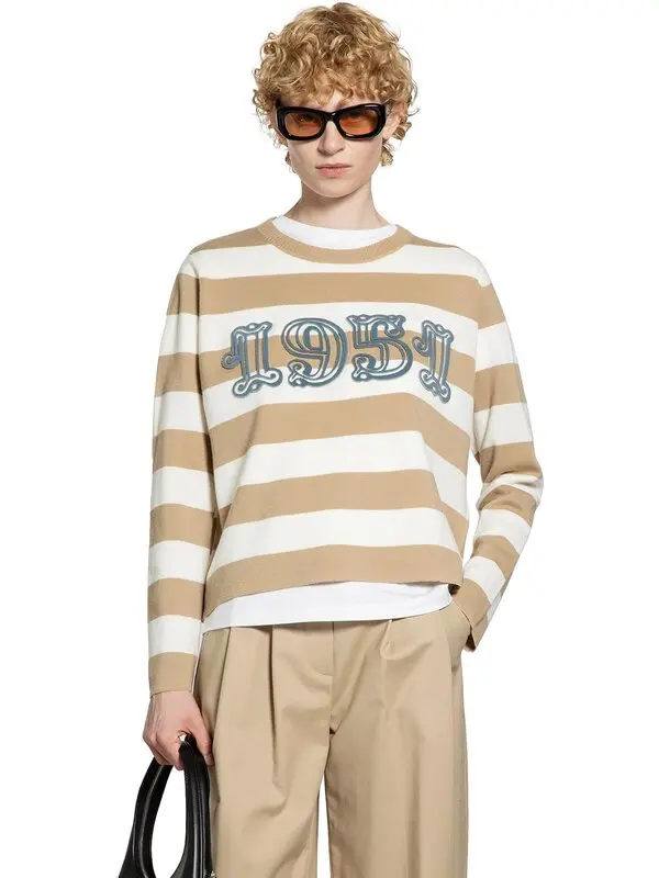 Max Mara Embroidered Wool Sweater - Beige