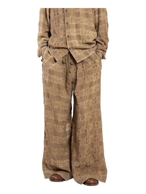 UMA WANG Mustard Jacquard Wide Leg Trousers - Yellow