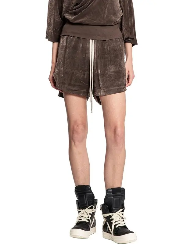 Rick Owens Concordians Boxers In Washed Velvet - Grey