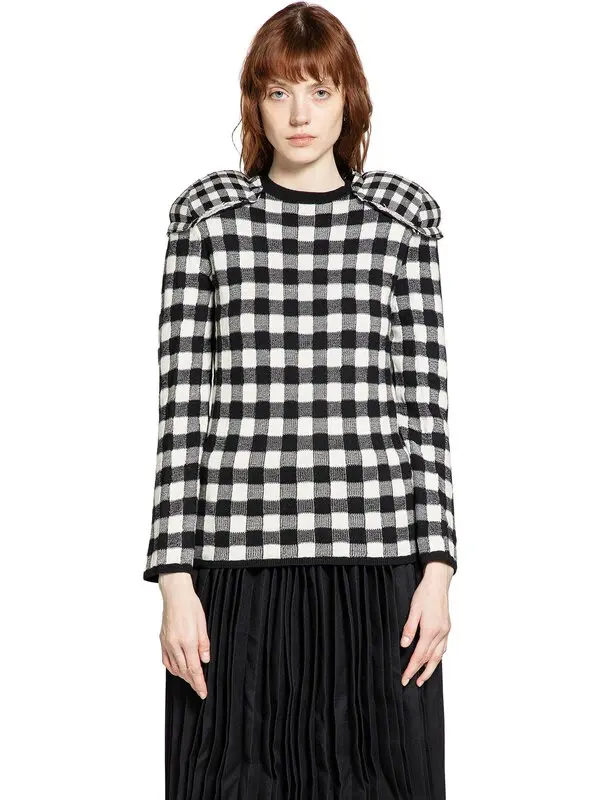 Comme Des Garçons Check Wool Sweater - Black&white