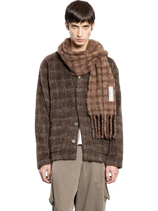 Our Legacy Check Hairy Wool Cardigan - Brown