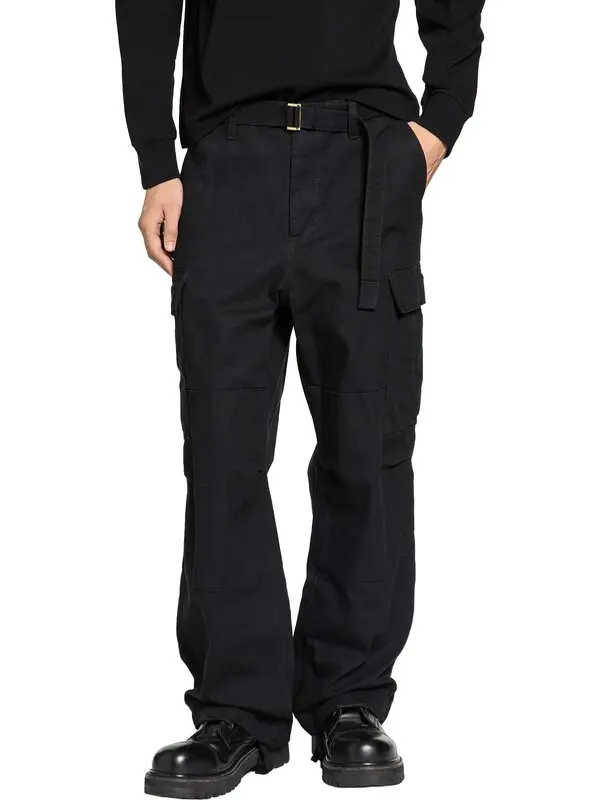 Sacai Cotton Duck Canvas Cargo Trousers - Black