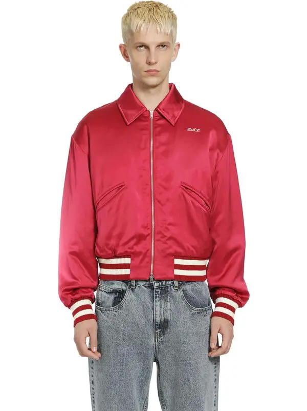 SECOND / LAYER Satin Club Jacket - Red