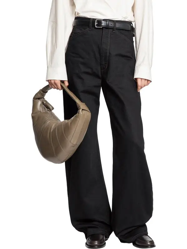 LEMAIRE High-waisted Curved Pants - Black