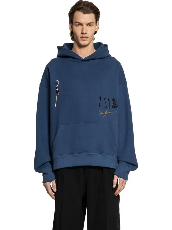 SONG FOR THE MUTE Sunflower Hoodie Sweatshirt - Blue