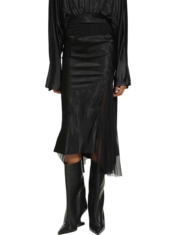 Rick Owens Temple A-line Bias Skirt - Black