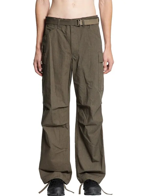 Sacai Ripstop Belted Cargo Pants - Green