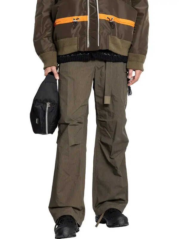 Sacai Ripstop Belted Cargo Pants - Green