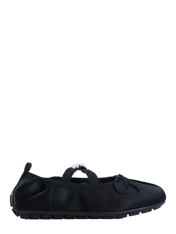 Simone Rocha Embellished Ballerina Grip Flats - Black
