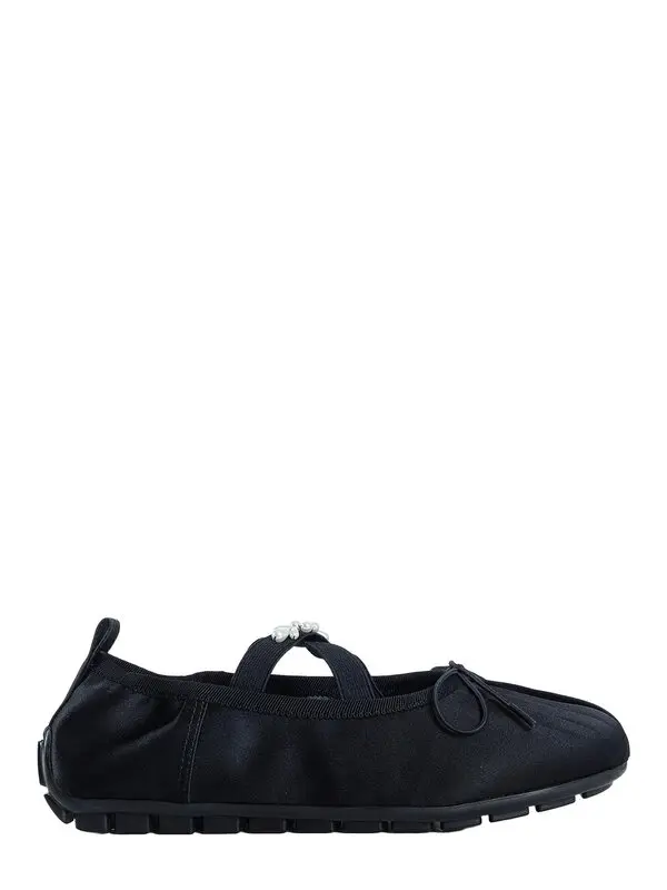 Simone Rocha Embellished Ballerina Grip Flats - Black