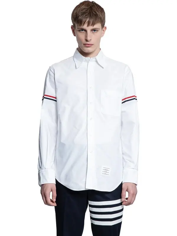 Thom Browne Oxford Rwb Armband Shirt - White