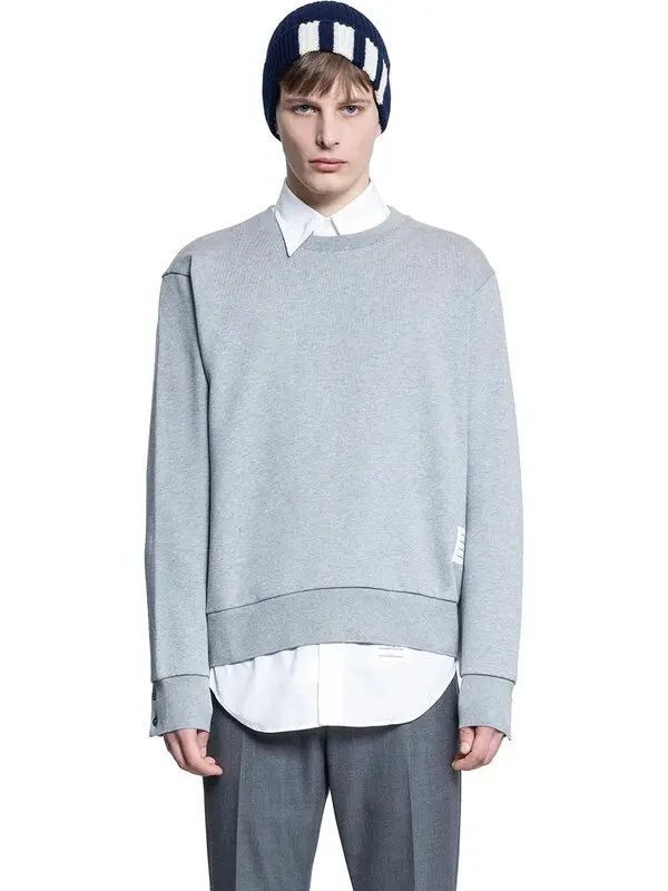 Thom Browne Loopback Stripe Sweatshirt - Grey
