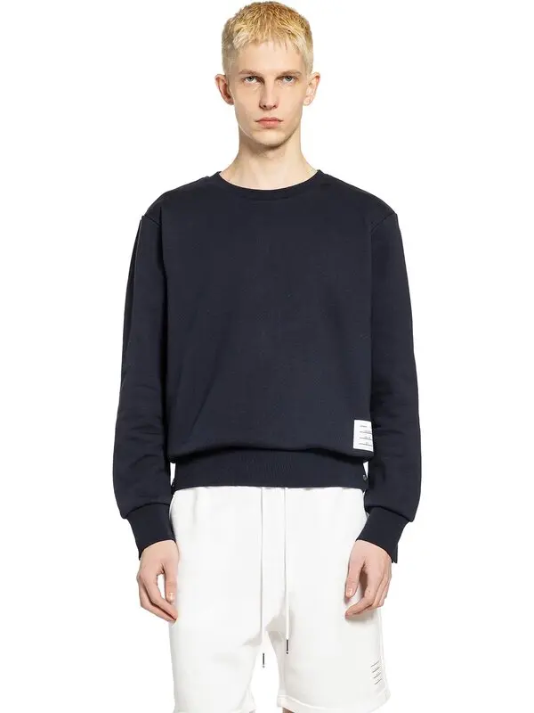 Thom Browne Classic Loopback Rwb Sweatshirt - Blue