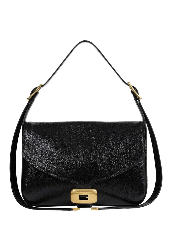 Balenciaga Clicca Leather Medium Shoulder Bag - Black