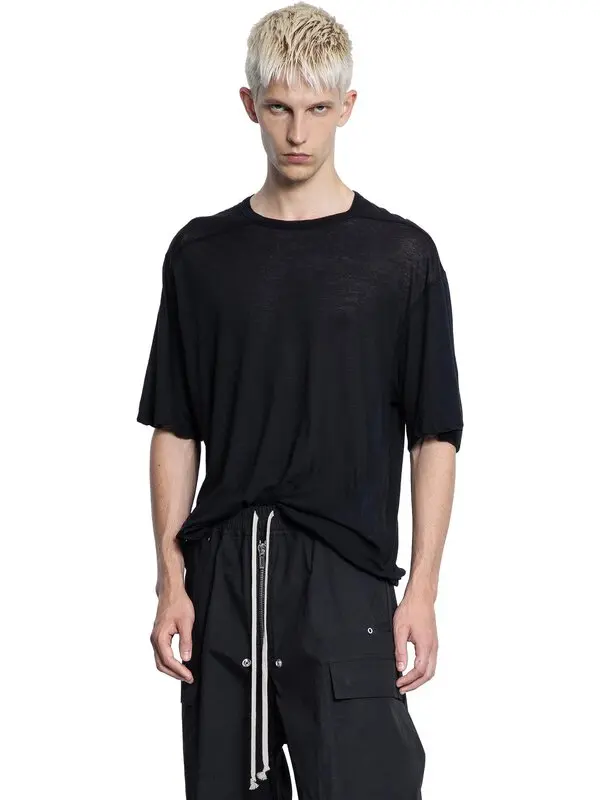 Rick Owens Concordians Brad T In Double Unstabe Cotton - Black