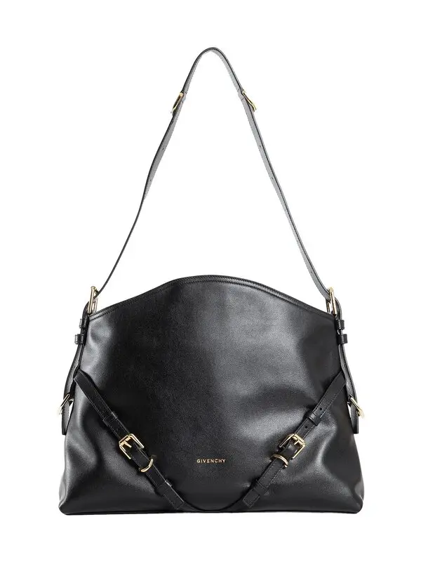 Givenchy Medium Voyou Bag In Shiny Leather - Black