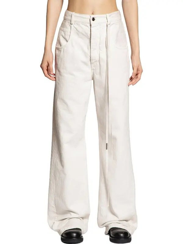 ANN DEMEULEMEESTER Claire Wide Leg Jeans - Off-white