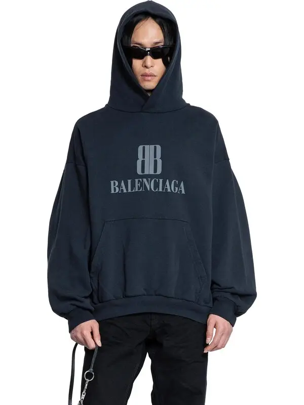 Balenciaga Bb Medium Fit Hoodie - Black