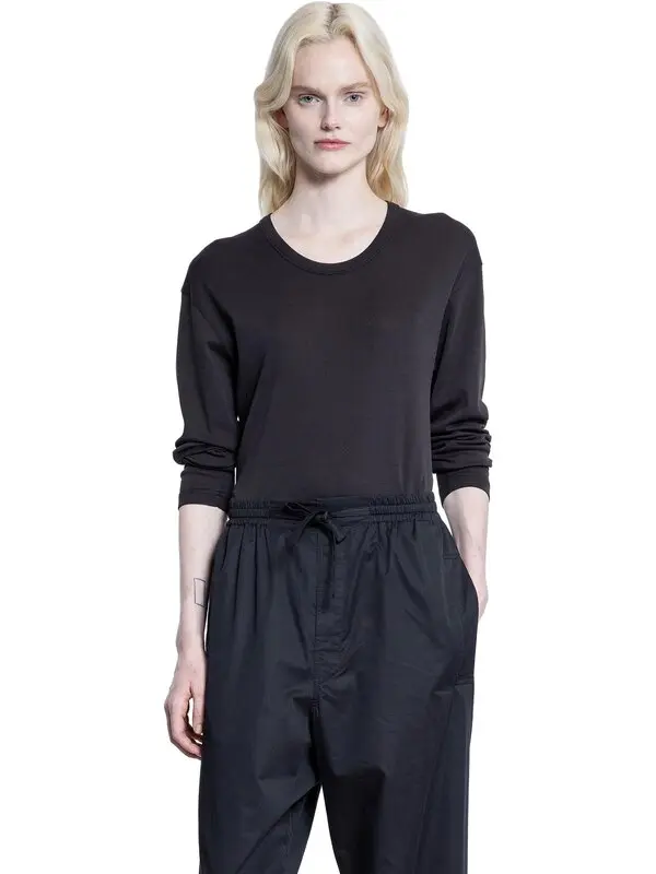 LEMAIRE Rib Long Sleeve Top - Black