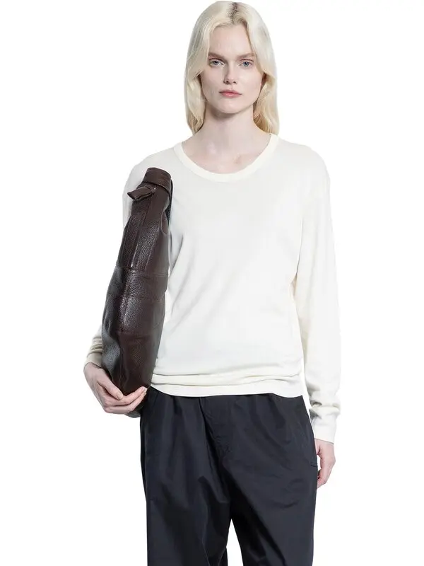 LEMAIRE Ribbed Long Sleeve Top - Off-white