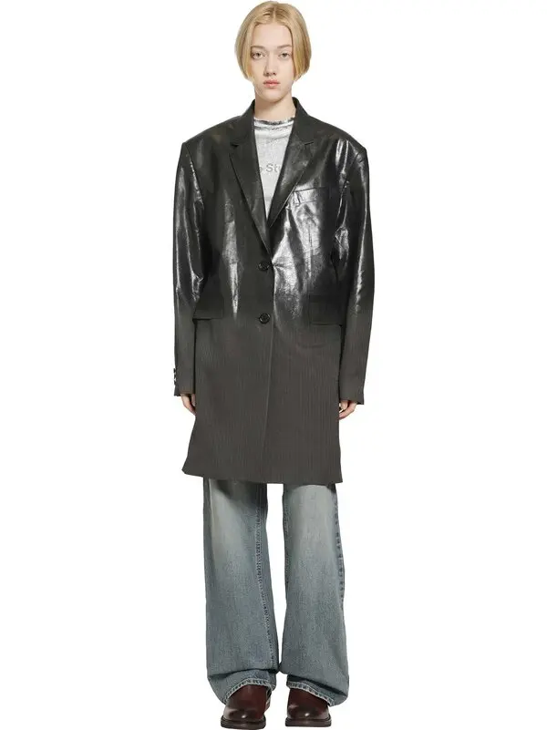 Acne Studios Gradient Herringbone Twill Coat - Black