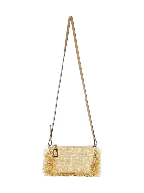 Fendi Raffia Ff Baguette Pouch - Beige