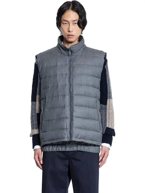 Thom Browne Down Filled Super 120's Twill Ski Vest - Grey