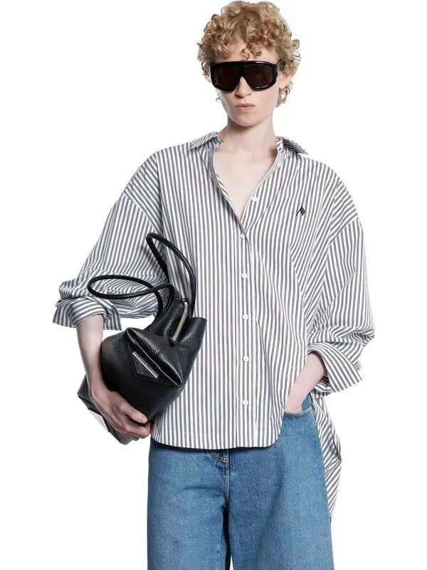 Attico Striped Cotton Shirt - White