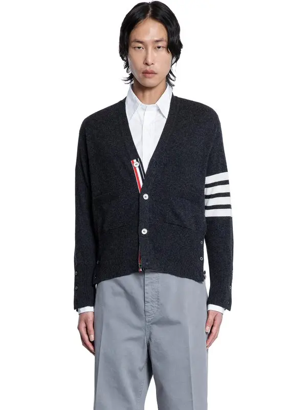 Thom Browne Classic Short 4-bar Cardigan - Grey