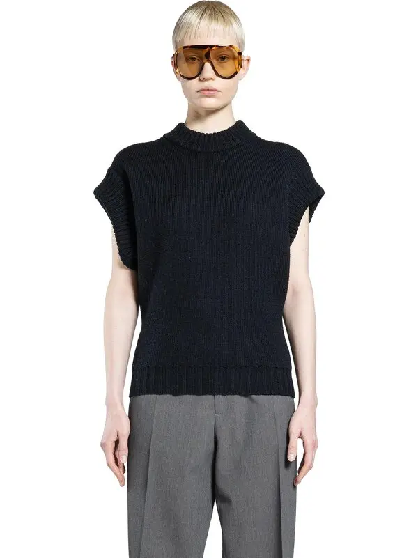 Bottega Veneta Ribbed Knit Vest - Black