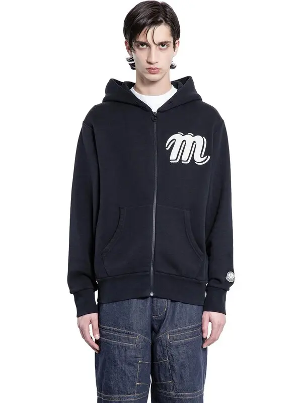 Moncler X Mercedes-benz Nigo Collaboration Zip-up Hoodie - Black