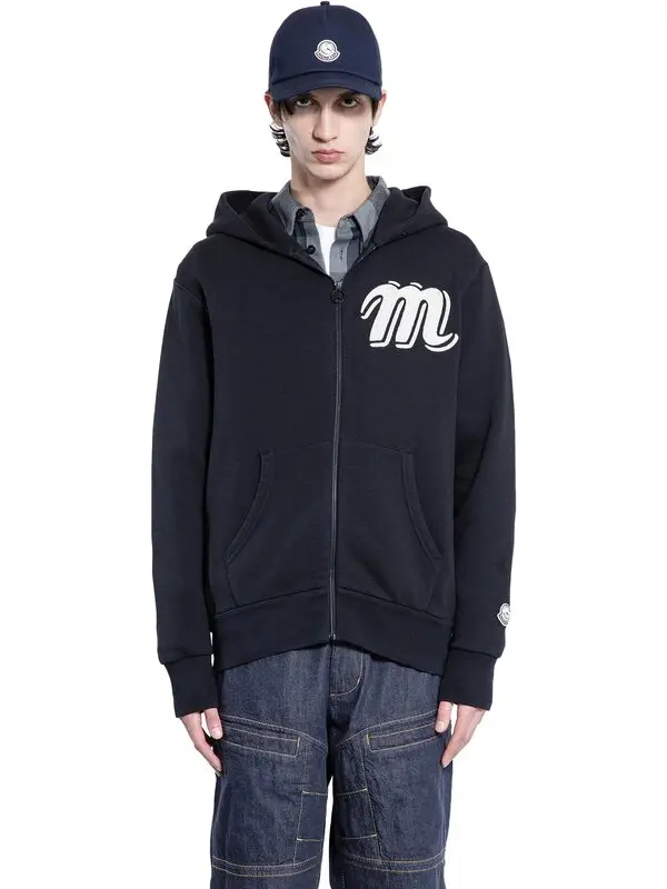 Moncler X Mercedes-benz Nigo Collaboration Zip-up Hoodie - Black