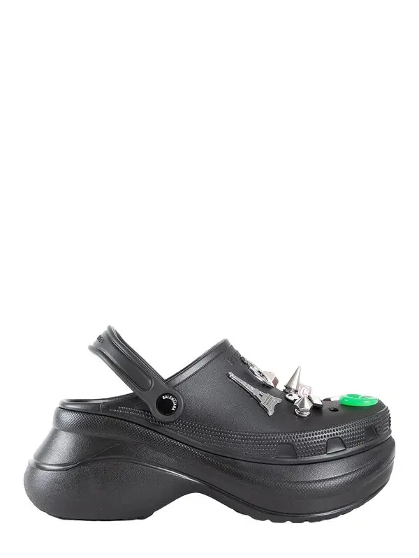 Balenciaga X Crocs Collaboration Mule Clogs With Jibbitz™ Charms - Black