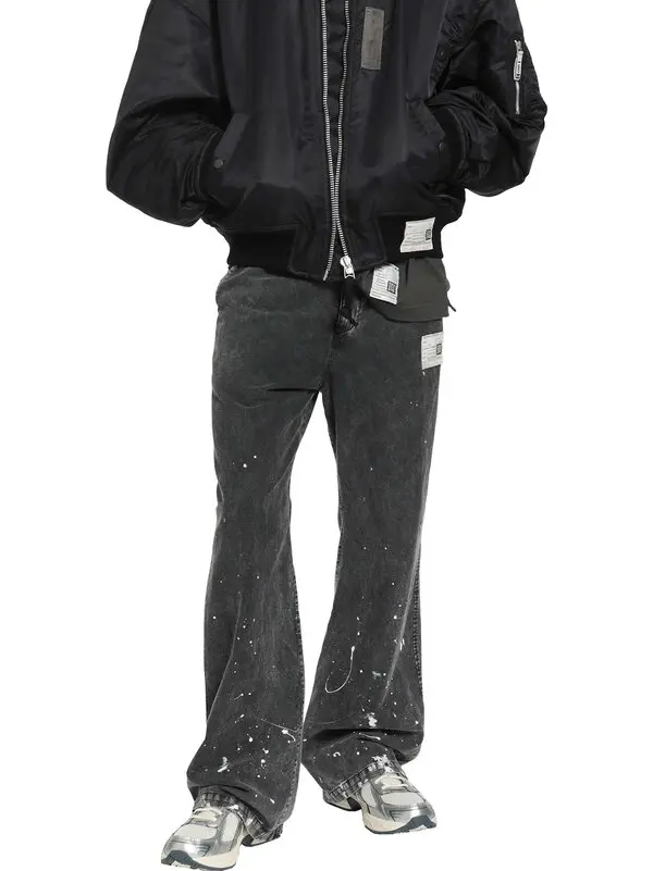 Mihara Yasuhiro Distressed Cotton Linen Pants - Black