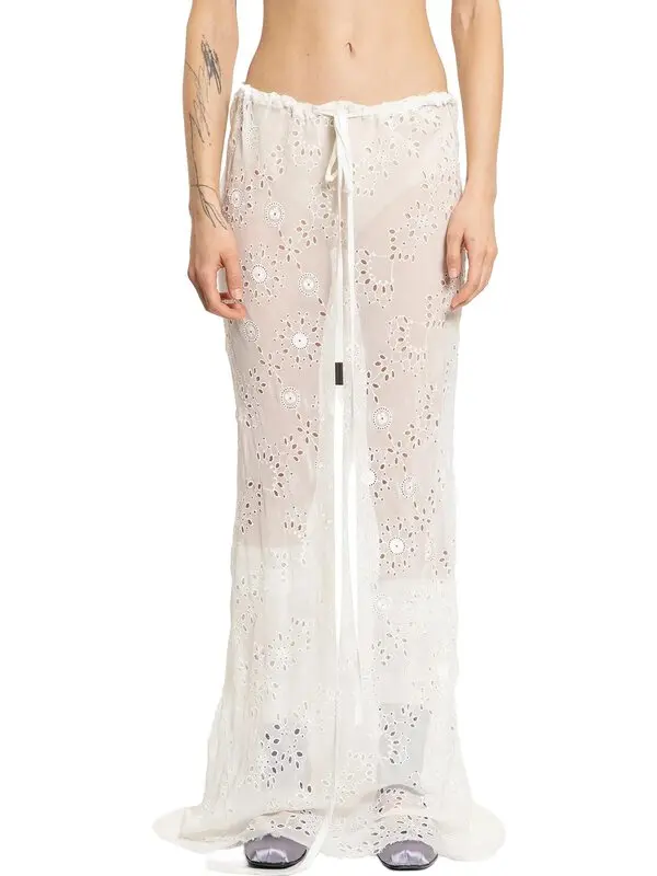 ANN DEMEULEMEESTER Sheila Broderie Anglaise Maxi Skirt - Off-white