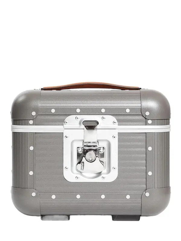FPM MILANO Aluminum Vanity Case With Leather Top Handle - Grey