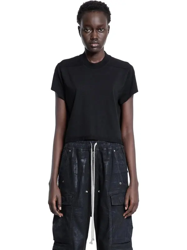 Rick Owens Cropped Small Level T-shirt - Black