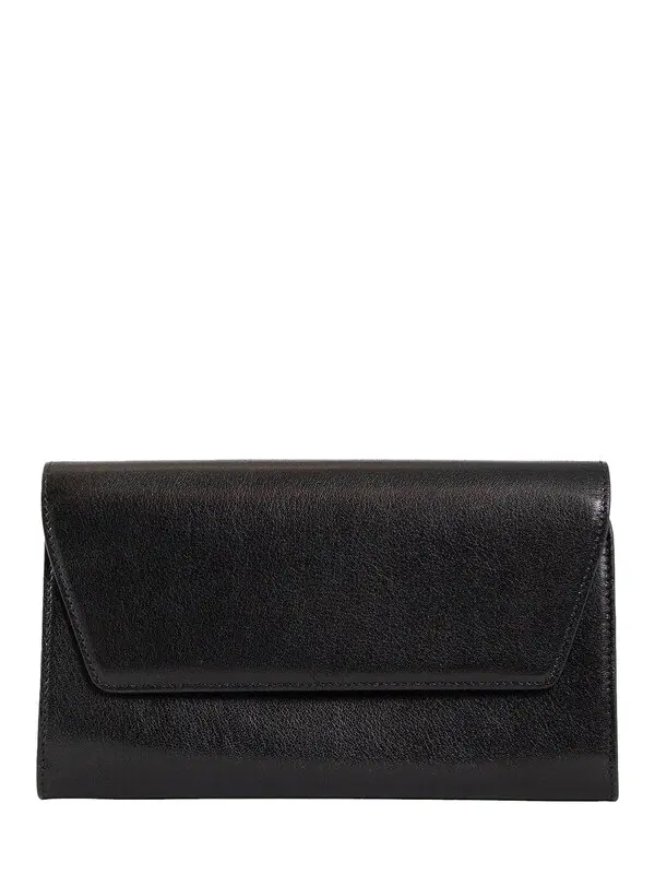 THE ROW Evening Clutch In Leather - Black