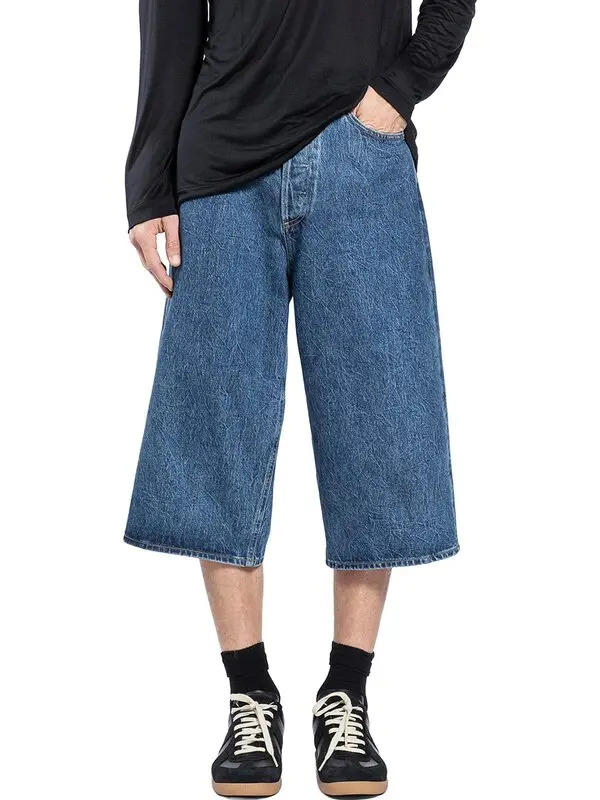 AGOLDE Beesley Wide Leg Denim Shorts - Blue
