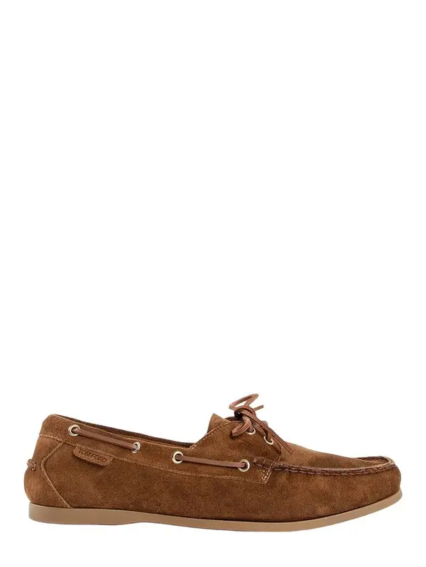 TOM FORD Suede Lace-up Loafers - Brown