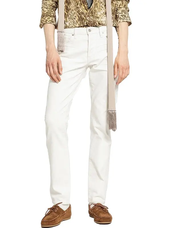 TOM FORD Distressed Straight Leg Jeans - White