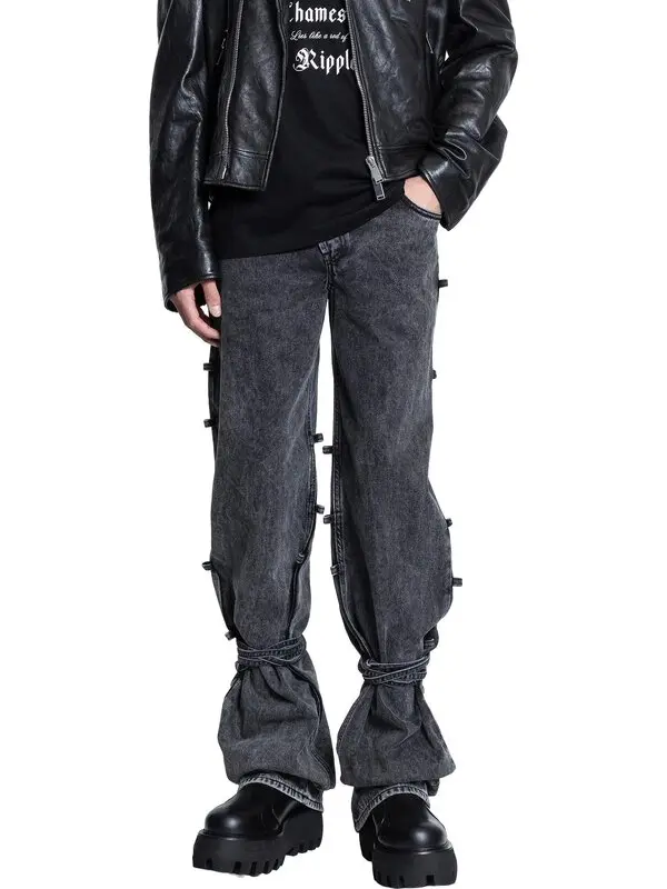 Alexander McQueen Tied Jeans - Black