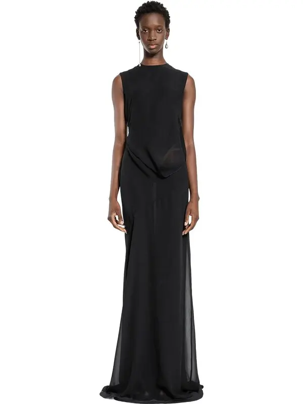 ANN DEMEULEMEESTER Leah Long Asymmetric Dress - Black
