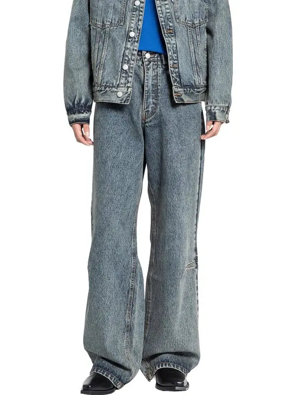 JORDANLUCA Insignia Wide Leg Jeans - Grey