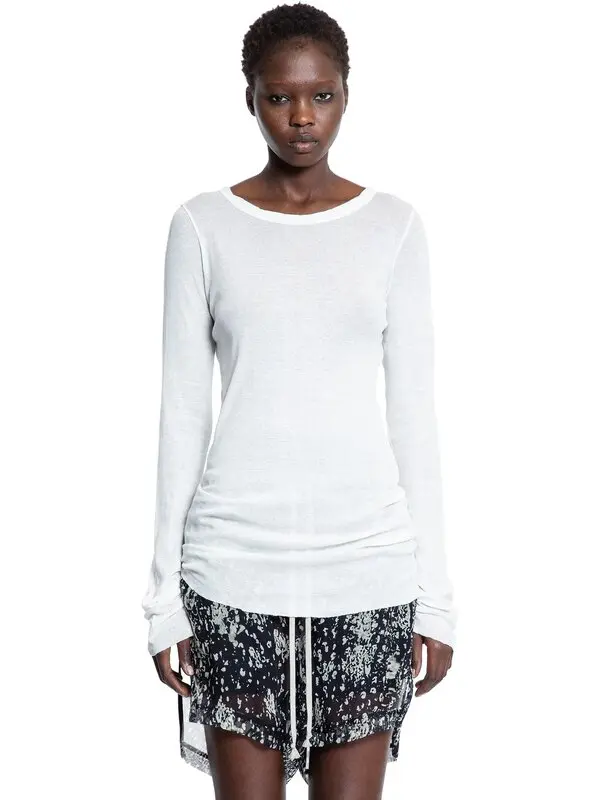 Rick Owens Hollywood Rib Long Sleeve T-shirt - White