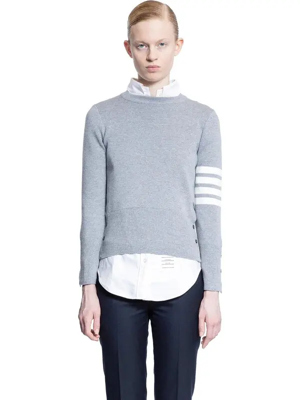 Thom Browne Milano Stitch Merino Wool 4-bar Sweater - Grey