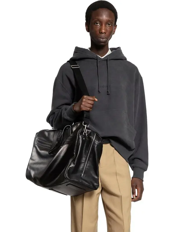 Saint Laurent Cassandre Embroidered Cotton Hoodie - Grey