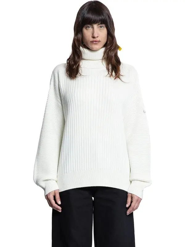Moncler X Willow Smith Ribbed Turtleneck Sweater - White