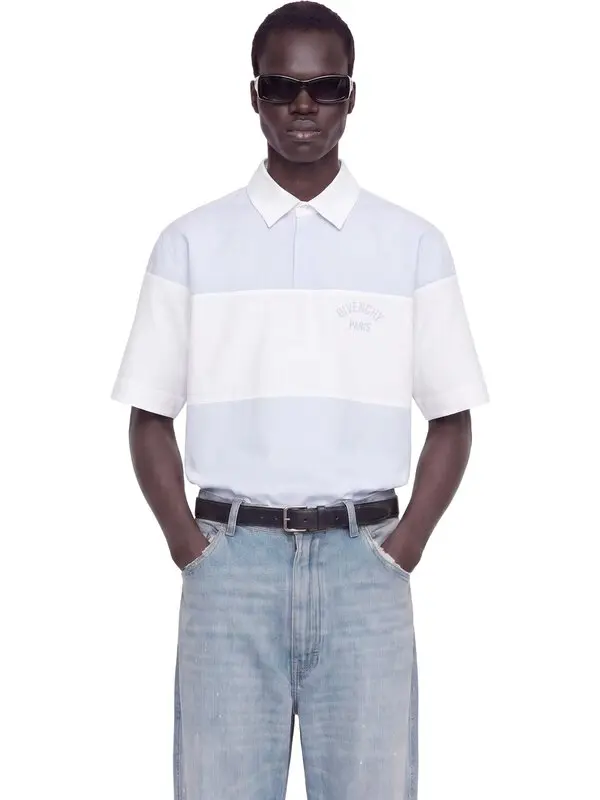 Givenchy Striped Paris Polo Shirt - Blue
