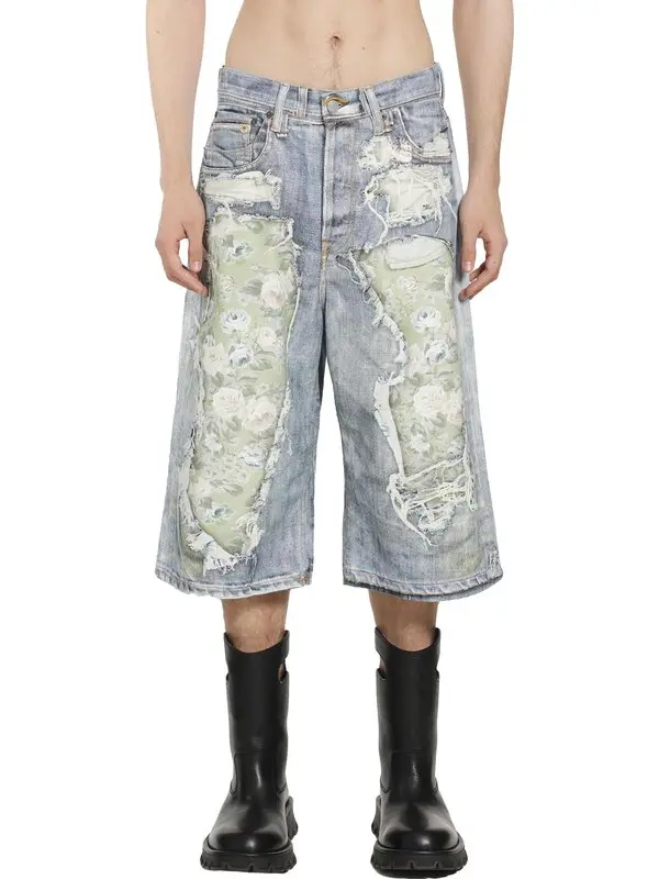 Acne Studios Trompe-l'oeil Denim Shorts - Blue